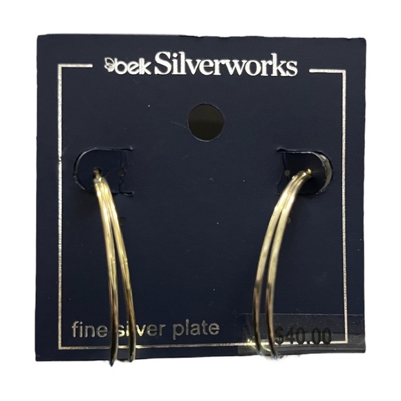 Silverworks | Jewelry | Nwt Silverworks Silver Hoop Earrings With A Little Double Hoop | Poshmark